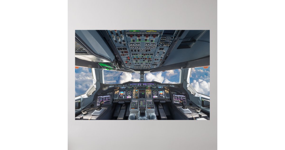 Airbus A380 Cockpit Poster | Zazzle