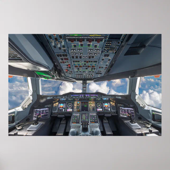 Airbus A380 Cockpit Poster | Zazzle