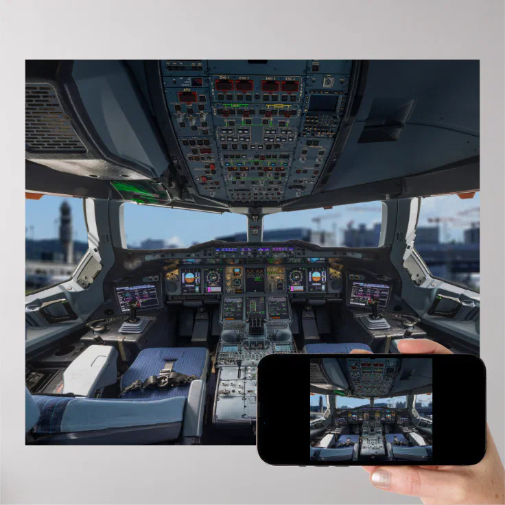 Airbus A380 Cockpit Poster | Zazzle