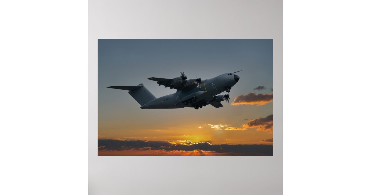 Airbus A400M At Sunset Poster | Zazzle