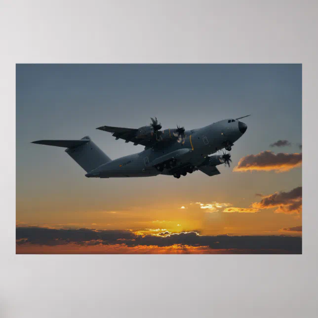 Airbus A400M At Sunset Poster | Zazzle