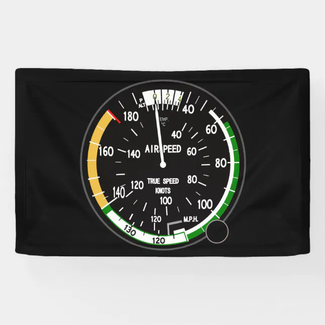 Aircraft Airspeed Indicator Flight Instrument Banner | Zazzle