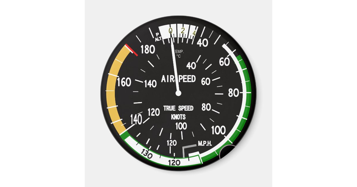 Aircraft Airspeed Indicator Flight Instrument Magnet | Zazzle