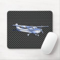 Aircraft Chrome Like Cessna Black Carbon Fiber Mouse Pad | Zazzle