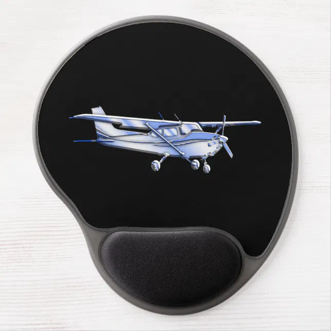Aircraft Classic Cessna Silhouette Flying on Black Gel Mouse Pad | Zazzle