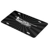 Aircraft Classic Cessna Silhouette Flying Sunburst License Plate | Zazzle