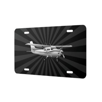 Aircraft Classic Cessna Silhouette Flying Sunburst License Plate | Zazzle