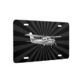 Aircraft Classic Cessna Silhouette Flying Sunburst License Plate | Zazzle