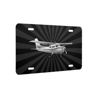 Aircraft Classic Cessna Silhouette Flying Sunburst License Plate | Zazzle
