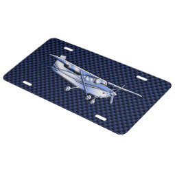 Aircraft Classic Chrome Cessna Flying Carbon Fiber License Plate | Zazzle