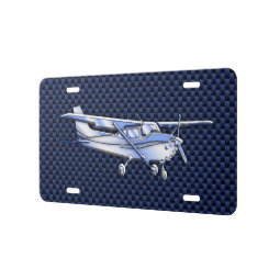 Aircraft Classic Chrome Cessna Flying Carbon Fiber License Plate | Zazzle