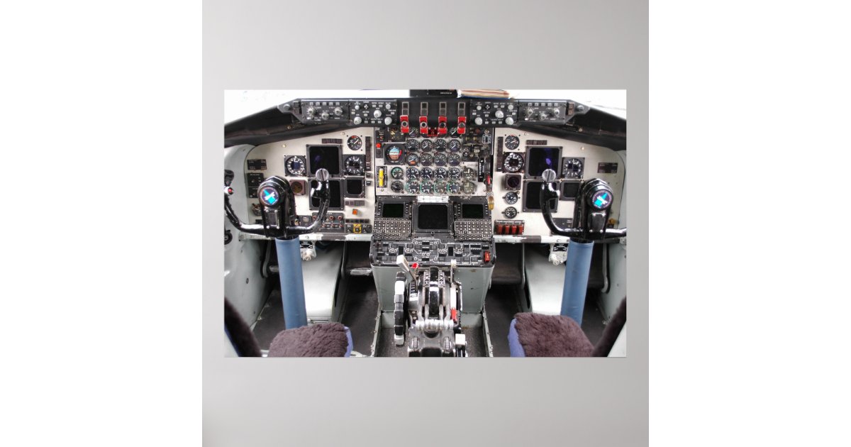 Aircraft cockpit poster | Zazzle