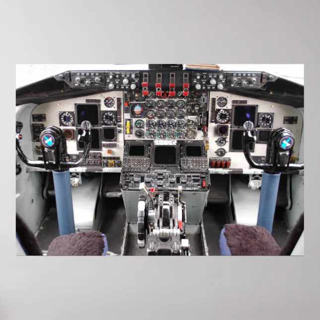 Aircraft cockpit poster | Zazzle