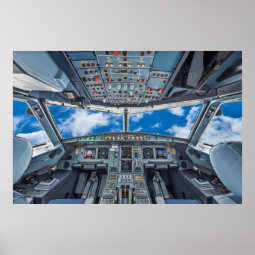 Aircraft Cockpit Poster | Zazzle