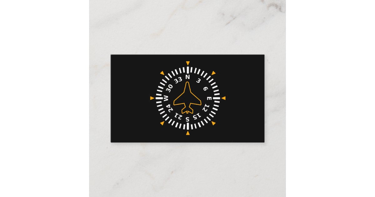 Aircraft Compass Flight Instrument Business Card | Zazzle