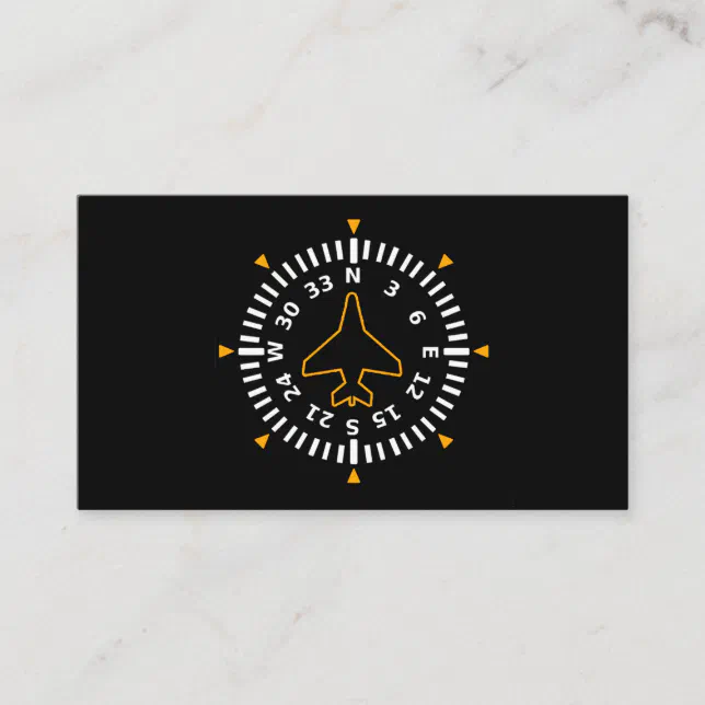 Aircraft Compass Flight Instrument Business Card | Zazzle