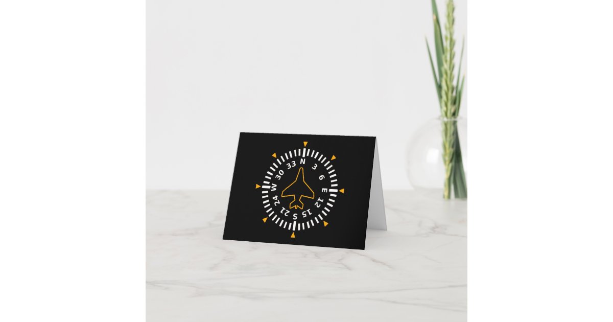 Aircraft Compass Flight Instrument Card | Zazzle