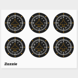 Aircraft Compass Flight Instrument Classic Round Sticker | Zazzle