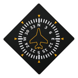 Aircraft Compass Flight Instrument Graduation Cap Topper | Zazzle