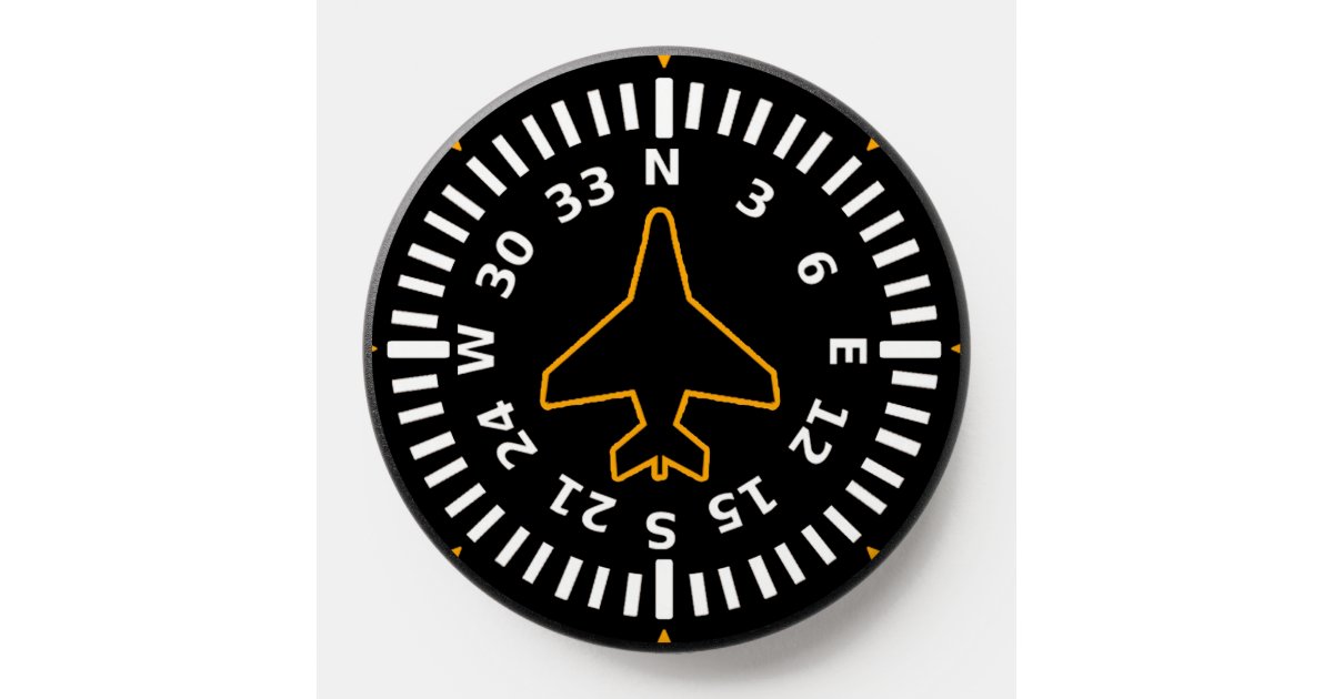 Aircraft Compass Flight Instrument PopSocket | Zazzle