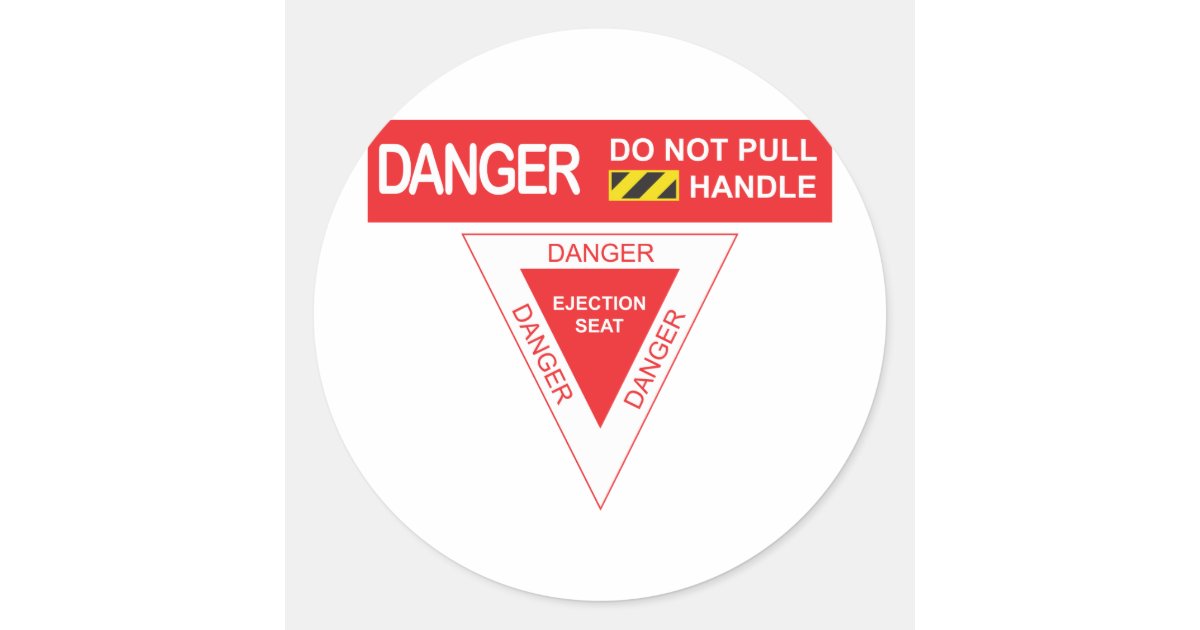 Aircraft Danger Classic Round Sticker | Zazzle