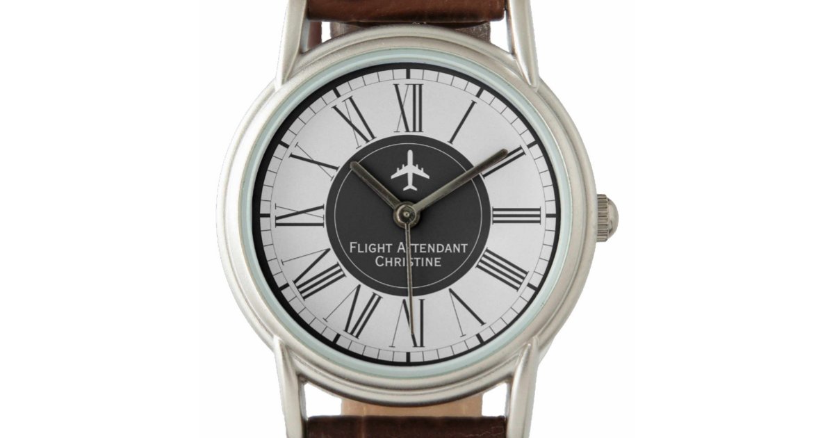 Aircraft Flight Attendant Cabin Crew Watch | Zazzle