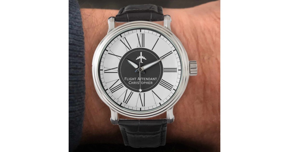 Aircraft Flight Attendant Cabin Crew Watch | Zazzle