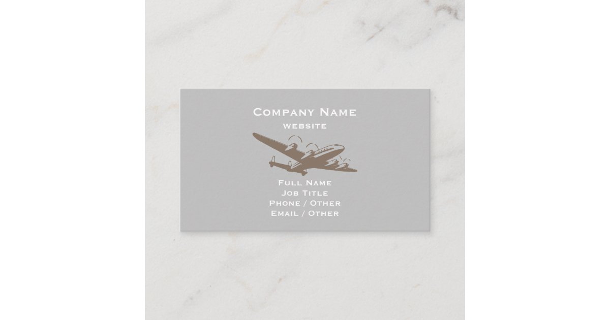 Aircraft Gray Business Card | Zazzle