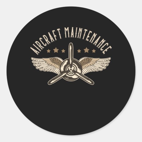 Aircraft Maintenance Airplane Aircraft Mechanic Classic Round Sticker ...