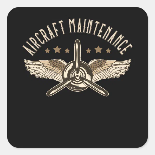 Aircraft Maintenance Airplane Aircraft Mechanic Square Sticker | Zazzle