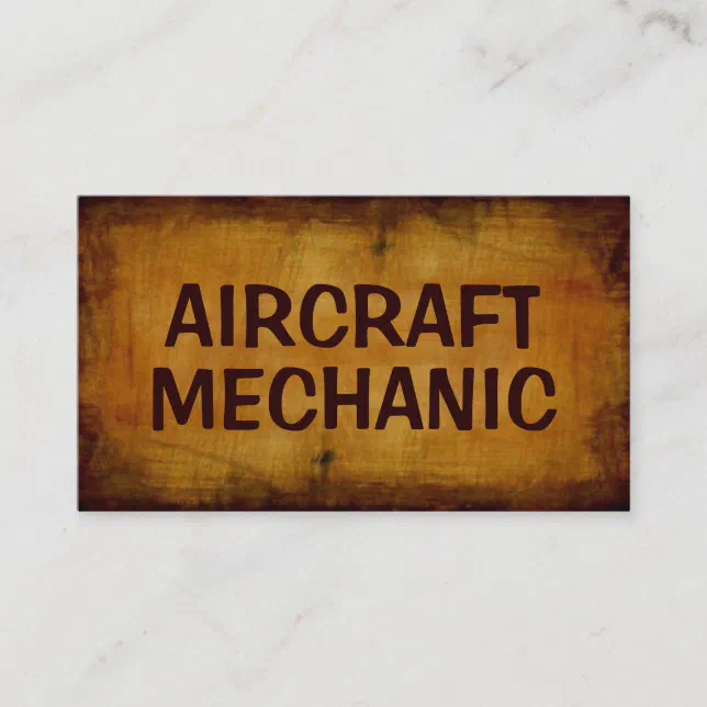 Aircraft Mechanic Antique Business Card | Zazzle