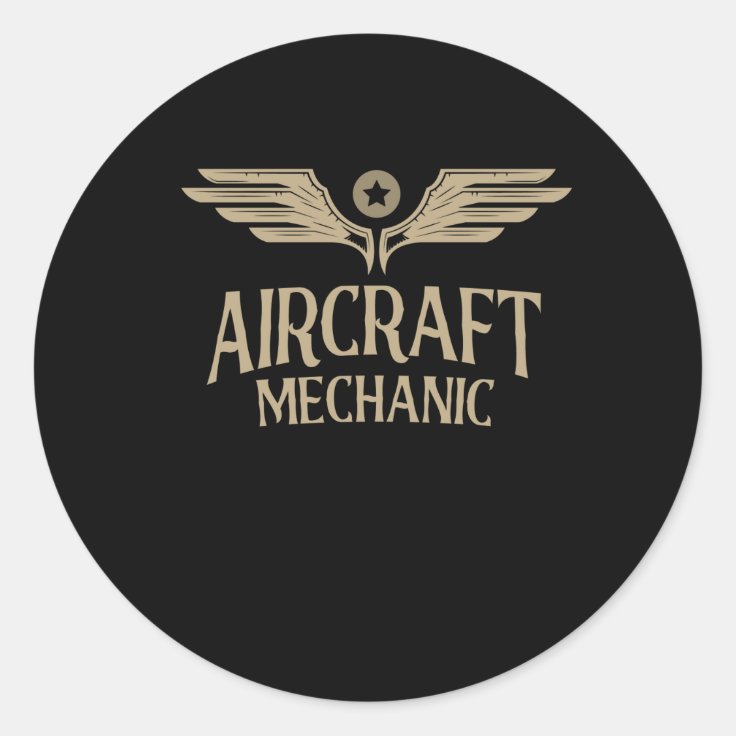 Aircraft Mechanic Aviation Airplane Maintenance Classic Round Sticker ...