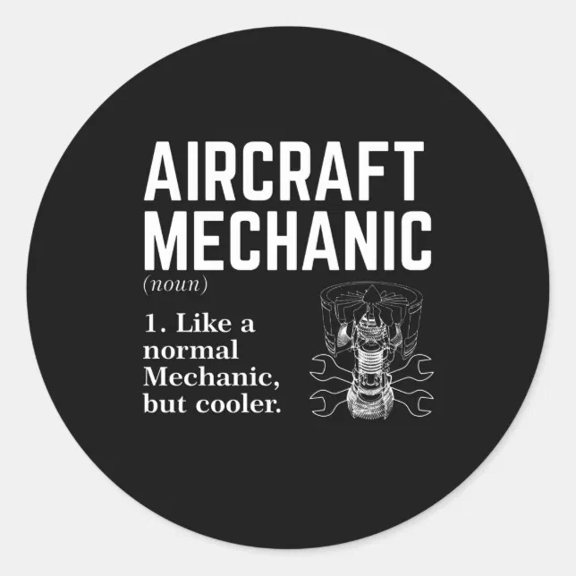 Aircraft Mechanic Classic Round Sticker | Zazzle