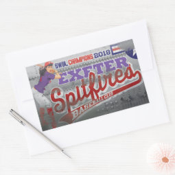 Aircraft Nose Art Spitfires EXETER baseball club Rectangular Sticker ...