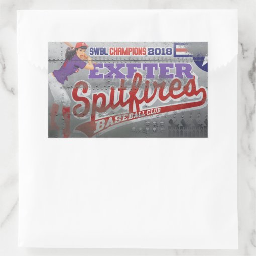 Aircraft Nose Art Spitfires EXETER baseball club Rectangular Sticker ...