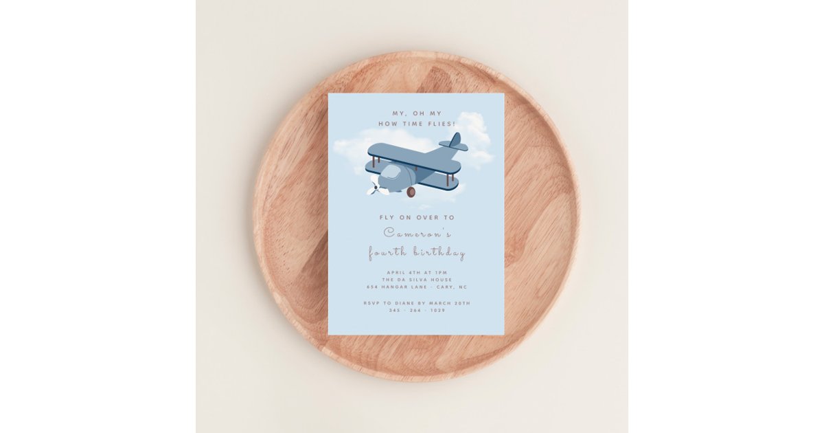 Aircraft Pilot Boy's Birthday Invitation | Zazzle