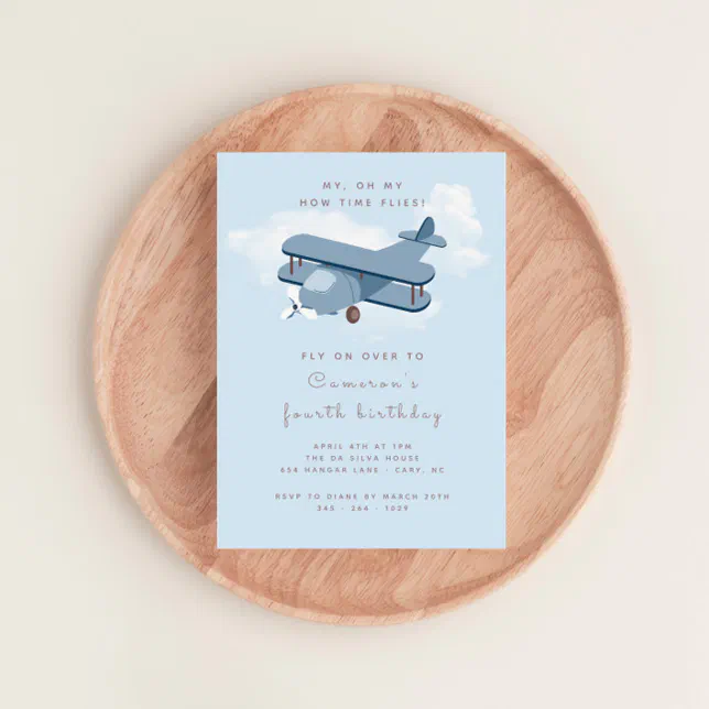 Aircraft Pilot Boy's Birthday Invitation | Zazzle