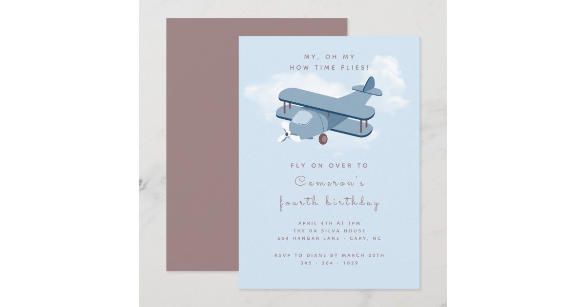 Aircraft Pilot Boy's Birthday Invitation | Zazzle