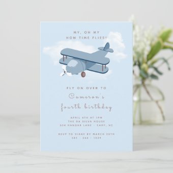 Aircraft Pilot Boy's Birthday Invitation | Zazzle