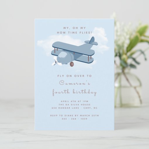 Aircraft Pilot Boy's Birthday Invitation | Zazzle