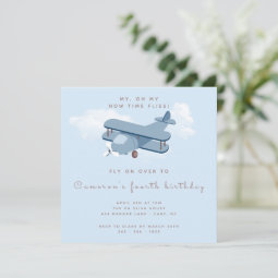 Aircraft Pilot Boy's Birthday Square Invitation | Zazzle