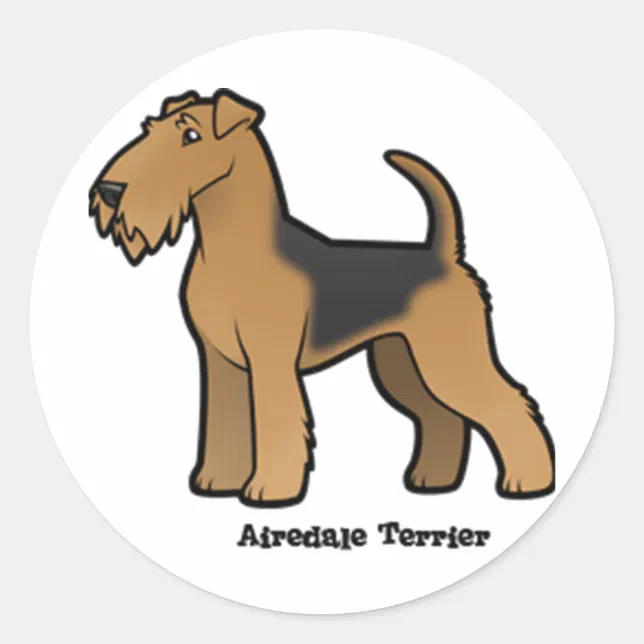 airedale terrier classic round sticker | Zazzle
