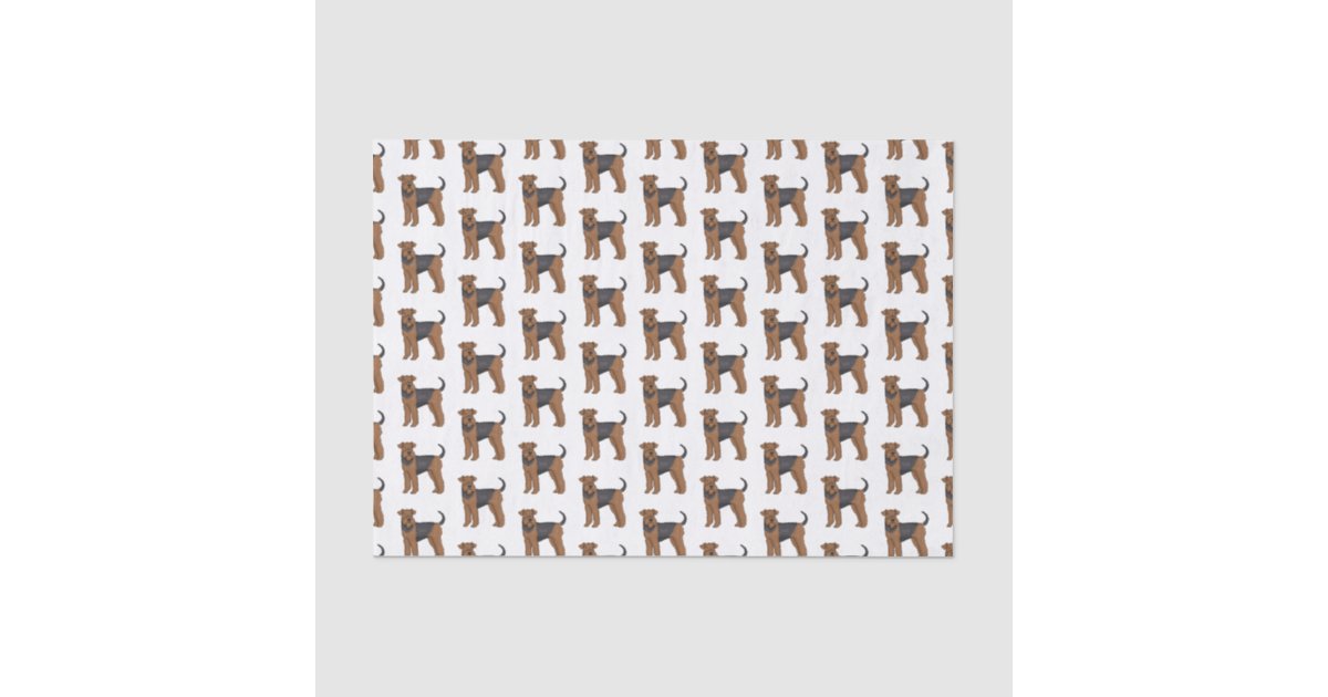 Airedale terrier dog cartoon illustration tissue paper | Zazzle