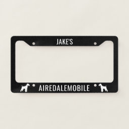 Airedale Terrier Dog Silhouettes Airedalemobile License Plate Frame ...