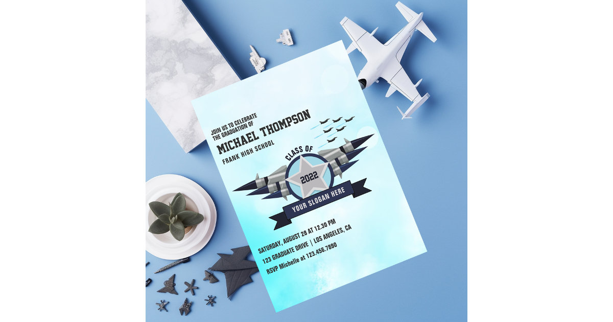 Airforce themed Graduation Party Invitation | Zazzle