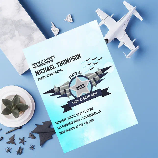 Airforce themed Graduation Party Invitation | Zazzle
