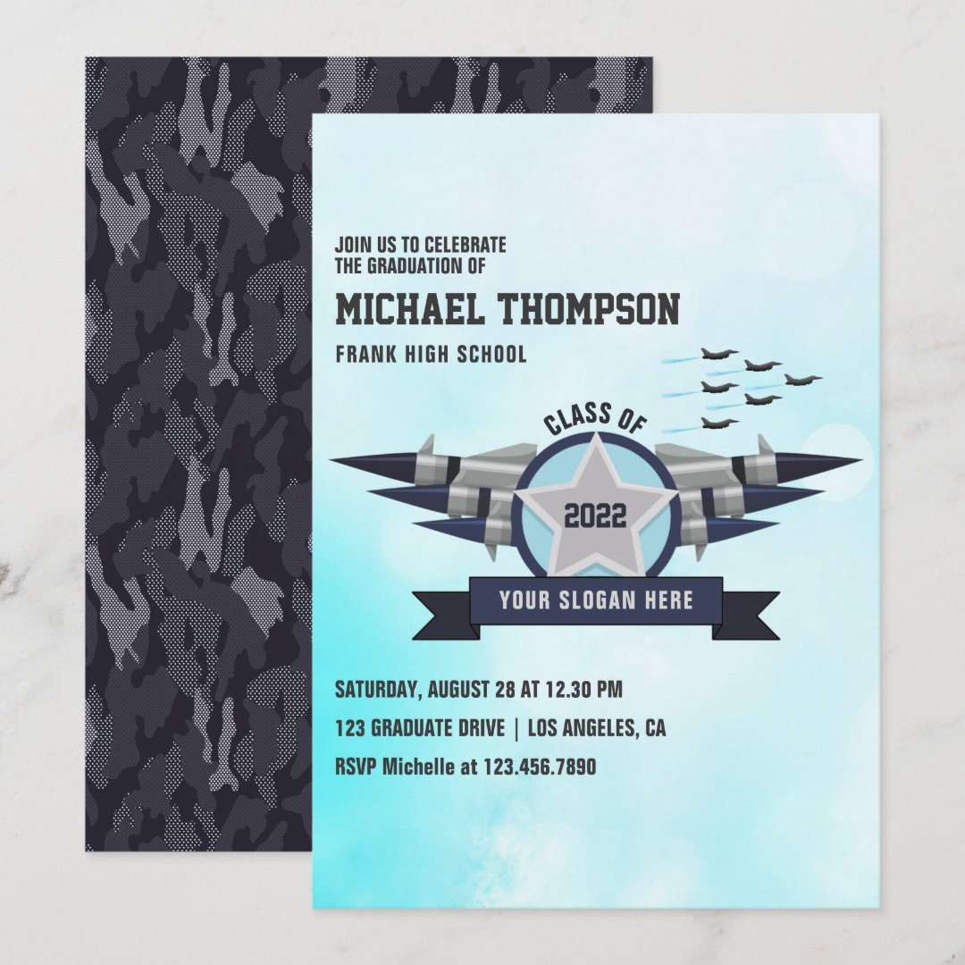 Airforce themed Graduation Party Invitation | Zazzle