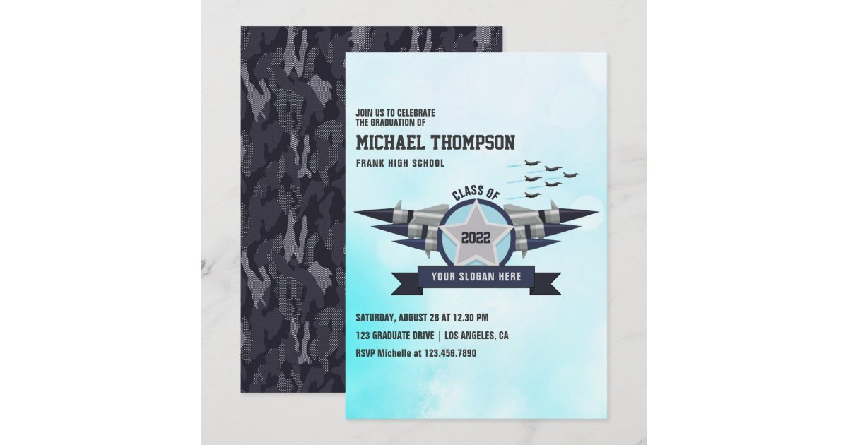 Airforce themed Graduation Party Invitation | Zazzle
