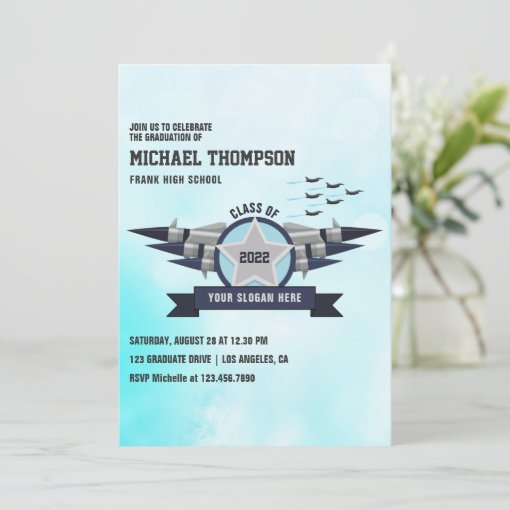 Airforce themed Graduation Party Invitation | Zazzle