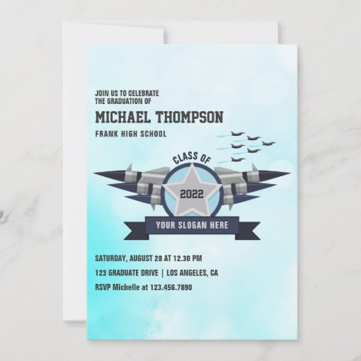 Airforce themed Graduation Party Invitation | Zazzle